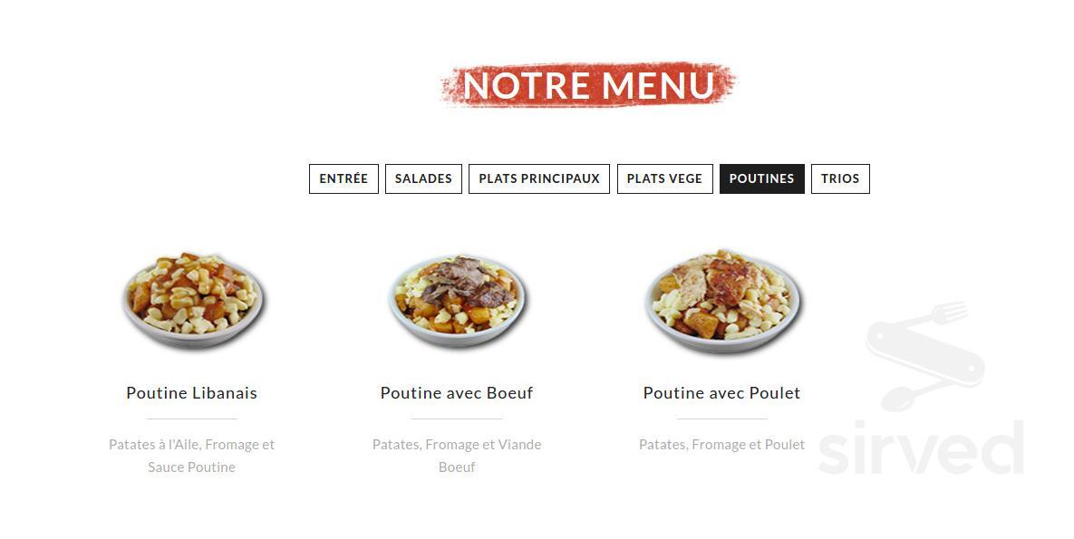 Menu - Montréal QC's Basha | Sirved