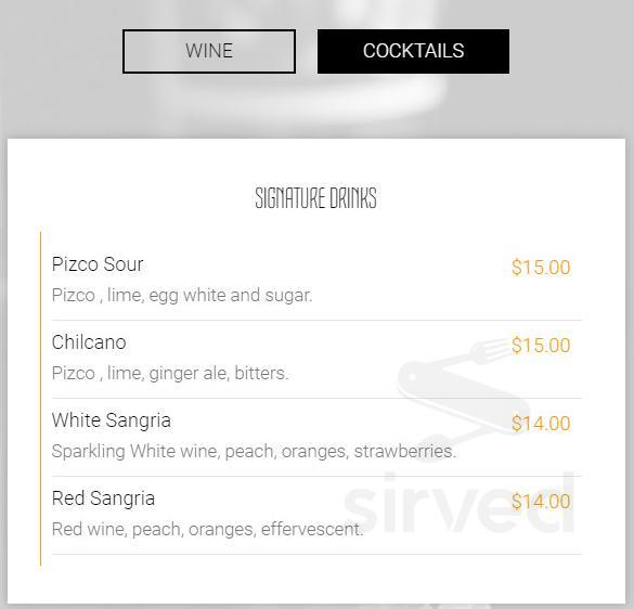 Platea Prime Steakhouse & Ceviche Bar menu in Pinecrest, Florida, USA