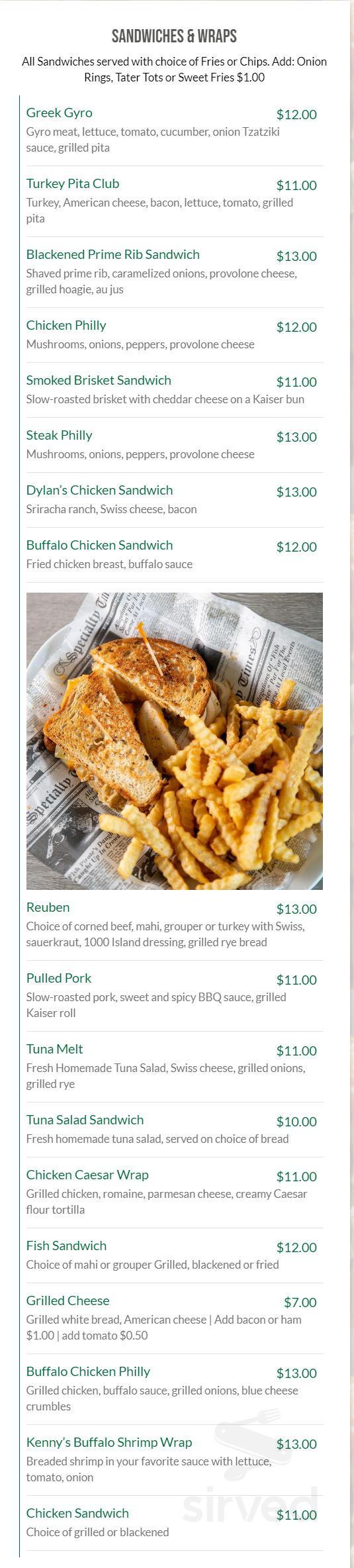 Menu - Cooper City FL's Tin Cup Sports Bar & Grill | Sirved