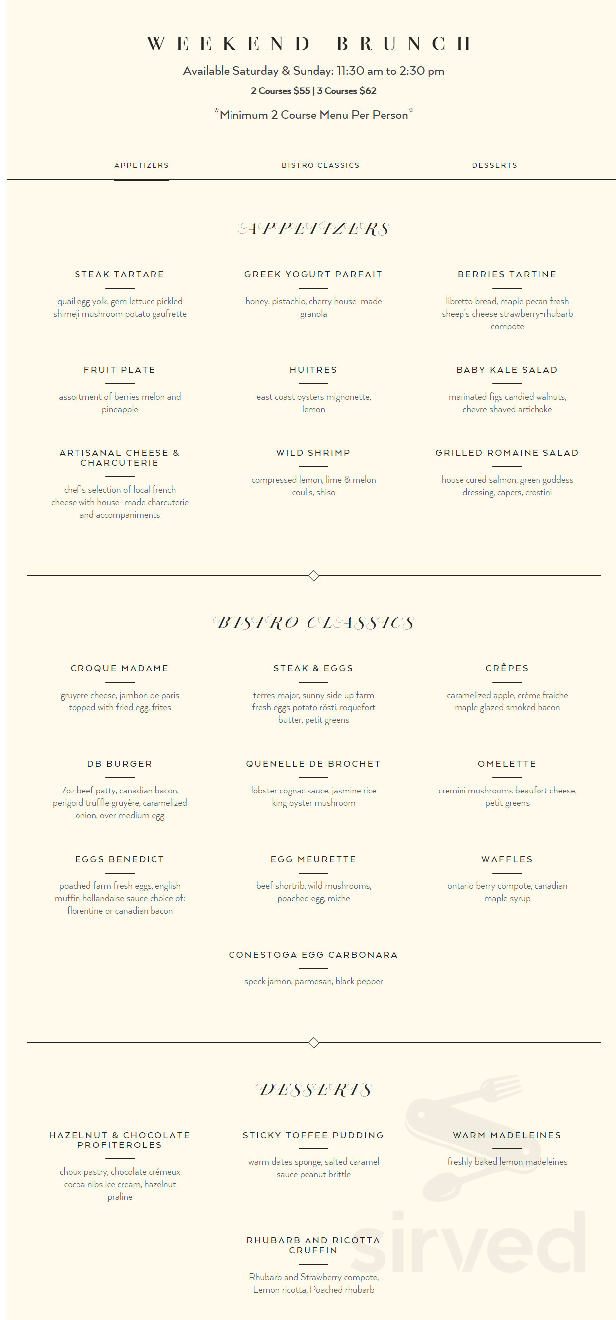 Menu - Palm Beach FL's Café Boulud | Sirved