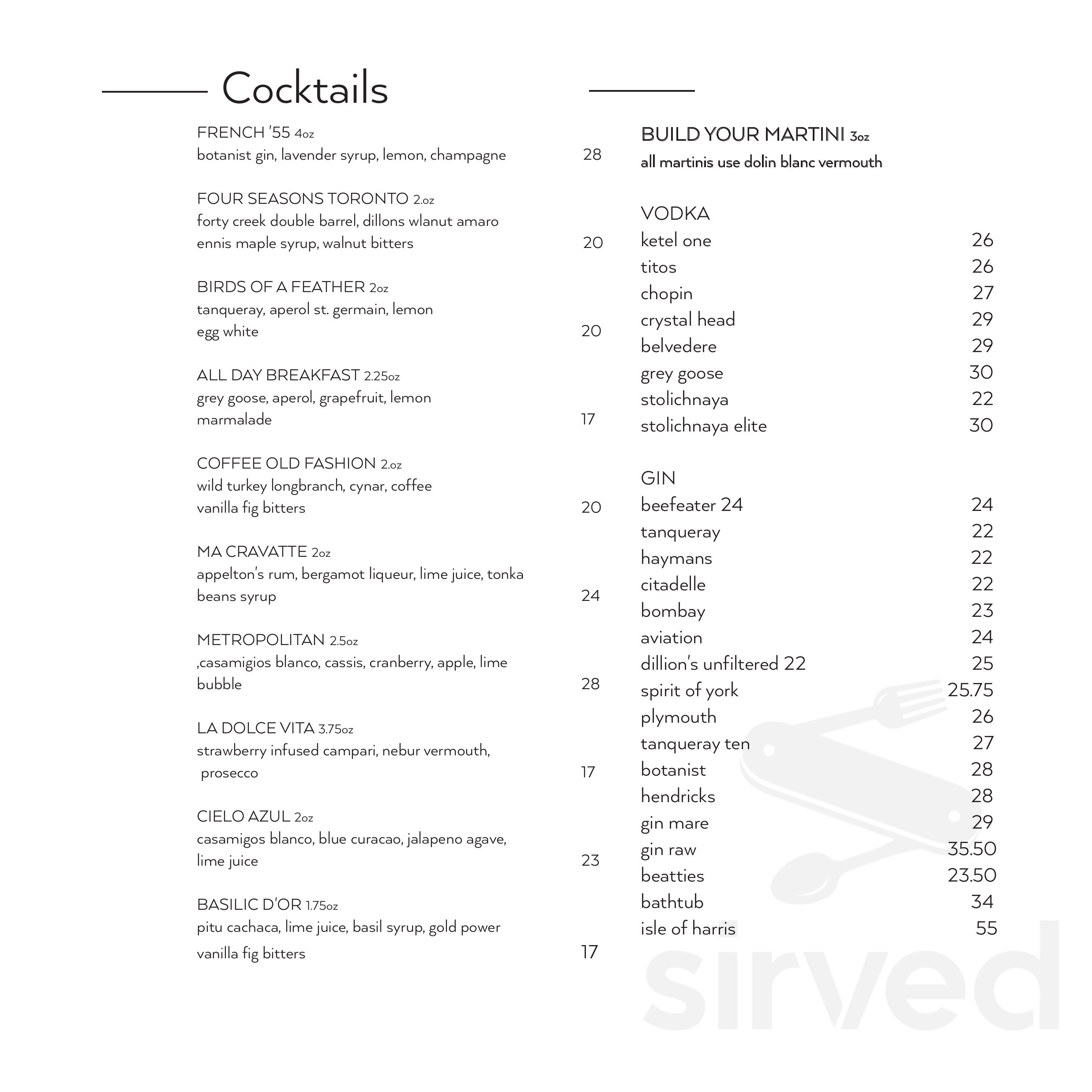 Menu - Palm Beach FL's Café Boulud | Sirved