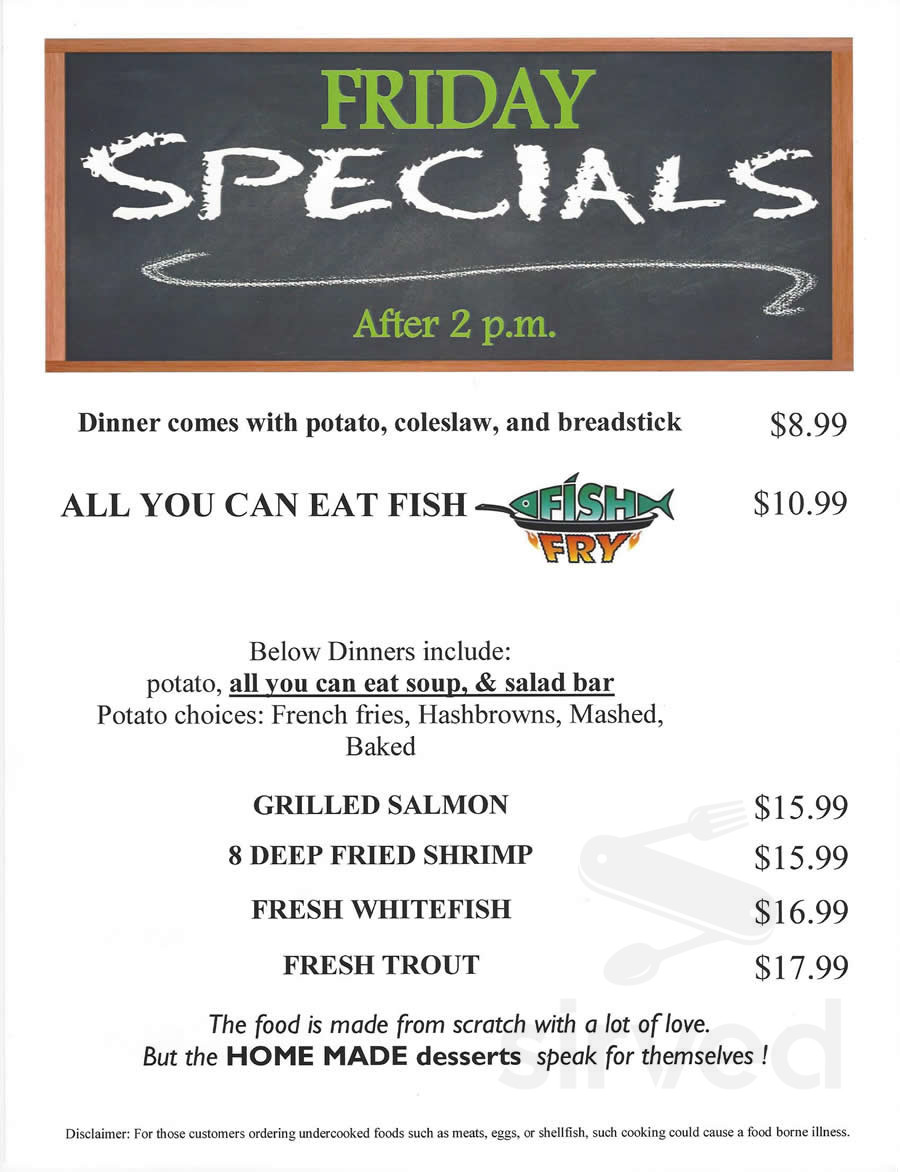 Menu - Brule WI's Twin Gables Cafe-Lounge | Sirved