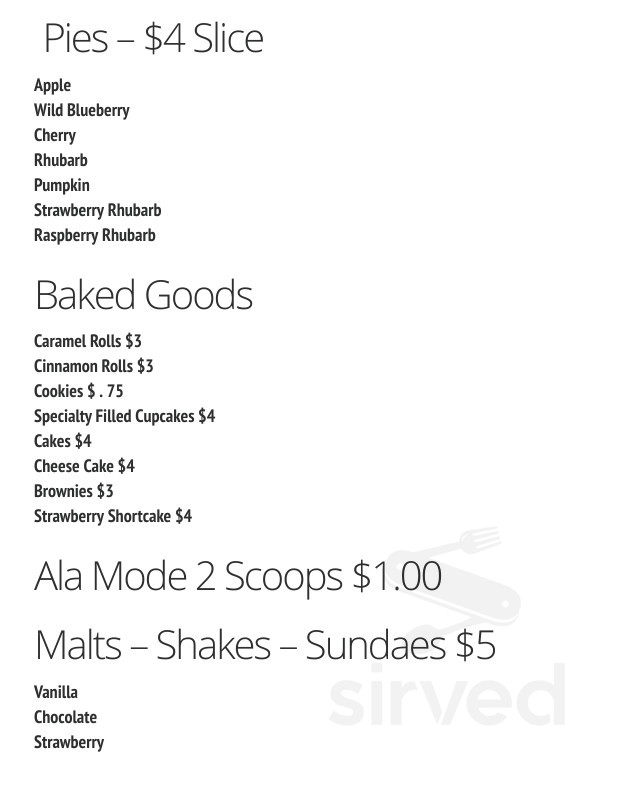 Menu - Brule WI's Twin Gables Cafe-Lounge | Sirved