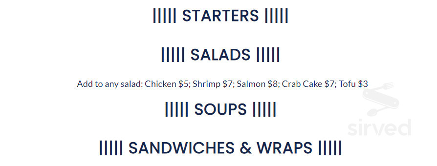 Poets Modern Cocktails & Eats menu in Baltimore, Maryland, USA