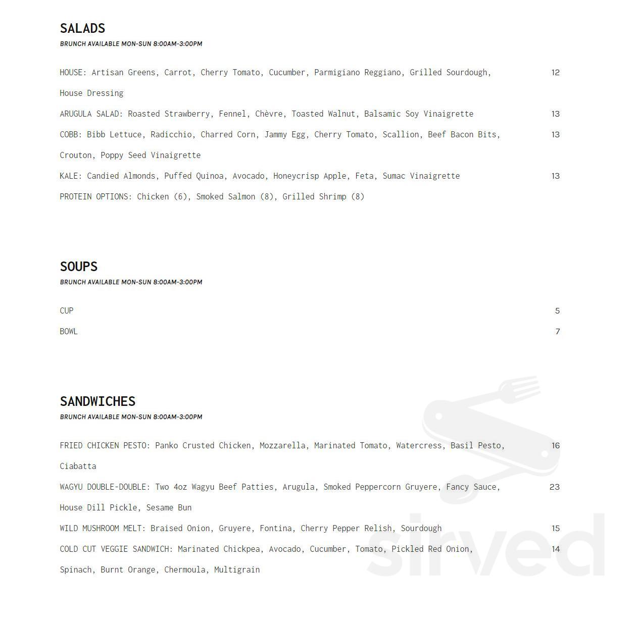 The Great Commoner menu in Dearborn, Michigan, USA