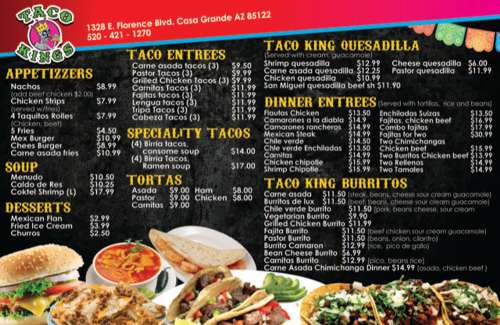 ROYAL TACO menu in Casa Grande, Arizona, USA