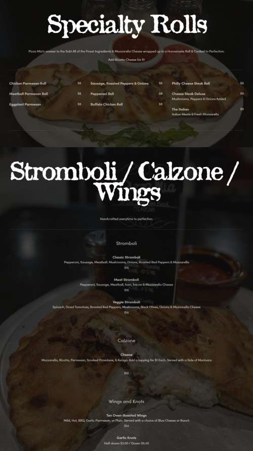 Pizza Mia menu in Vero Beach, Florida, USA