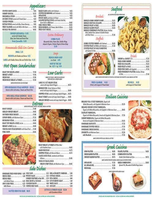 Andrew's Diner menu in Staten Island, New York, USA