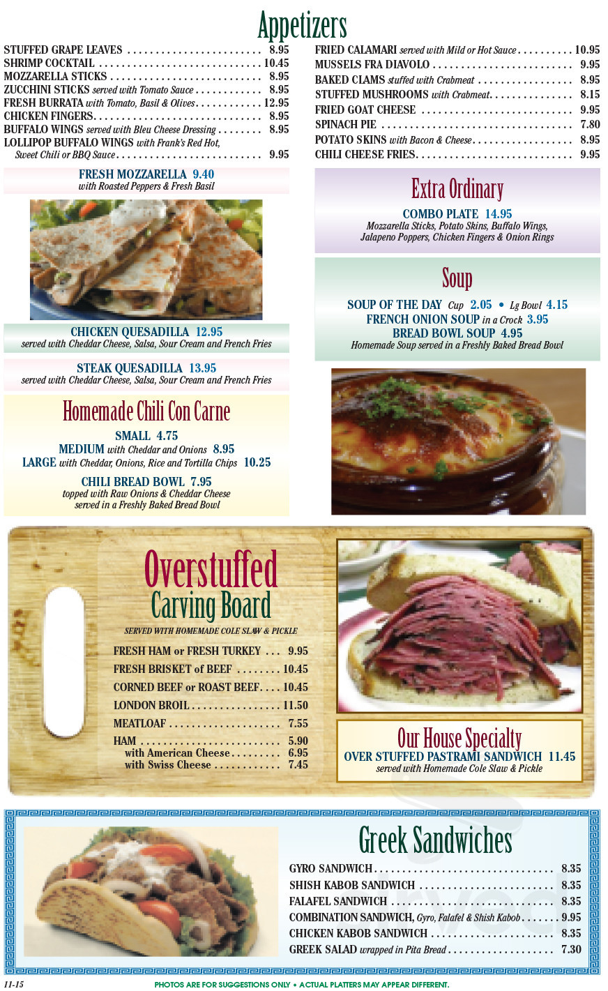 Andrew's Diner menu in Staten Island, New York, USA