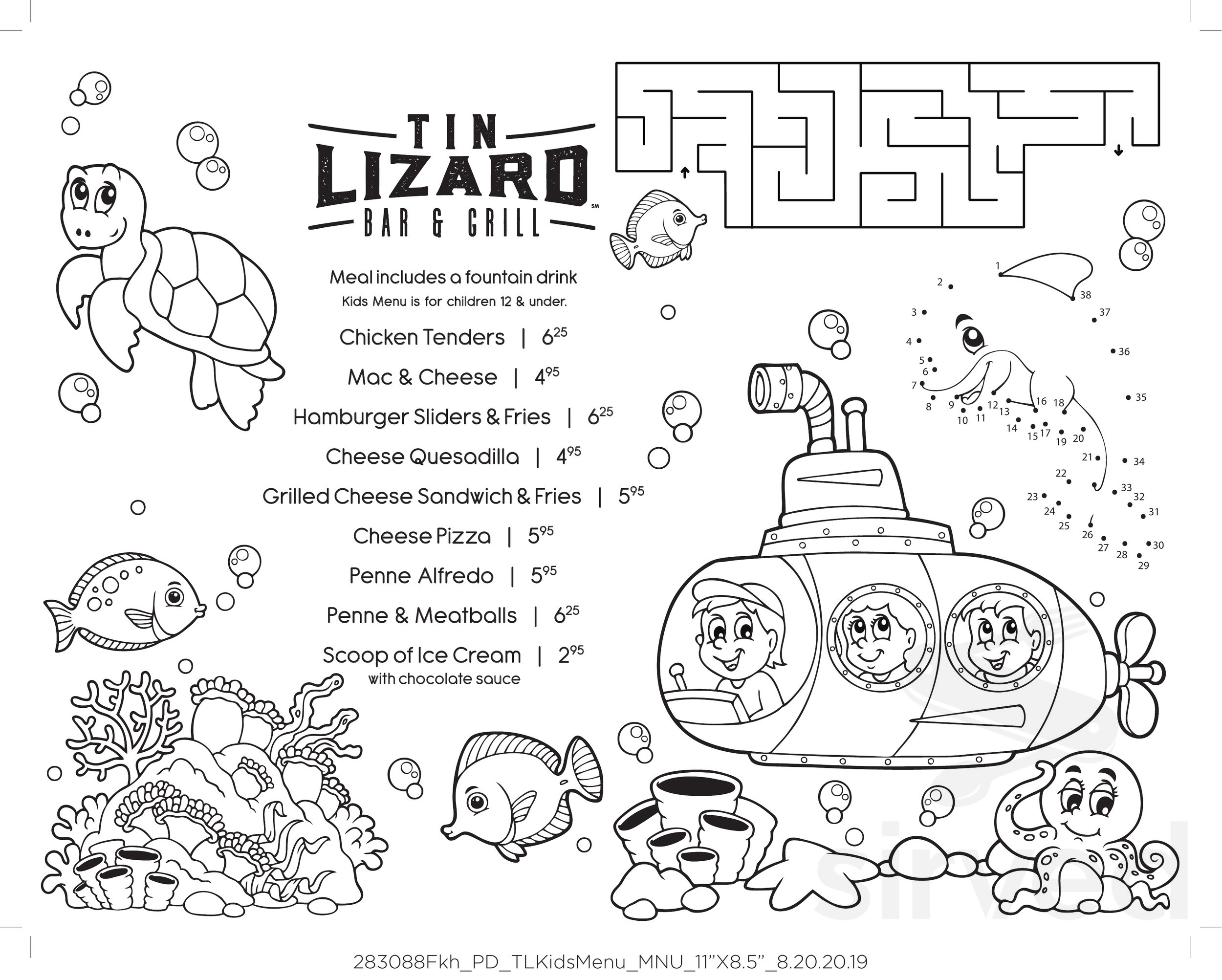 Tin Lizard Bar and Grill menus in East Peoria, Illinois, United States