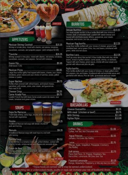 Anaya's Fresh Mexican Restaurant, Glendale menu in Glendale, Arizona, USA