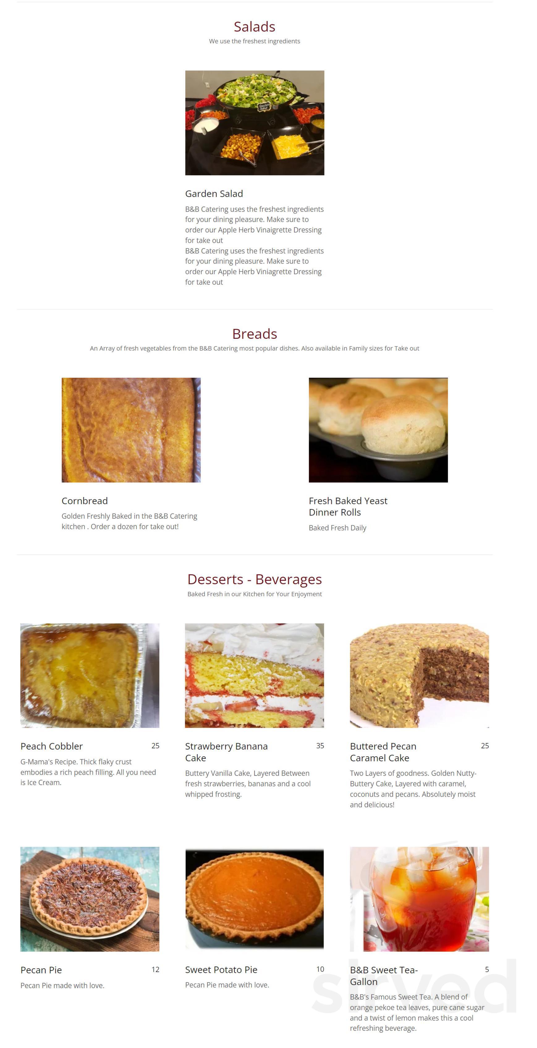 Menu for The Kitchen by B&B Catering in Oklahoma City, OK | Sirved