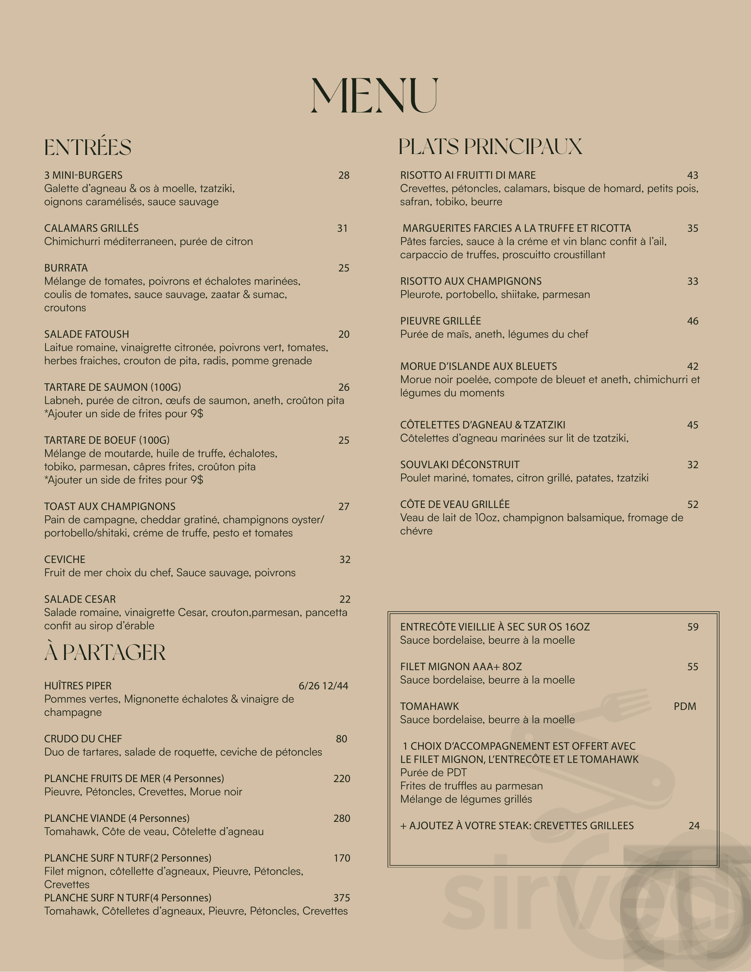 Restaurant Le Sauvage Menu: Loulou Cote Sauvage Menu – GIXCMR