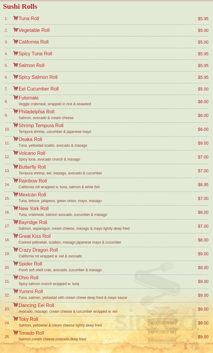 Menu - Franklin Park IL's Leu's Oriental Chop Suey | Sirved