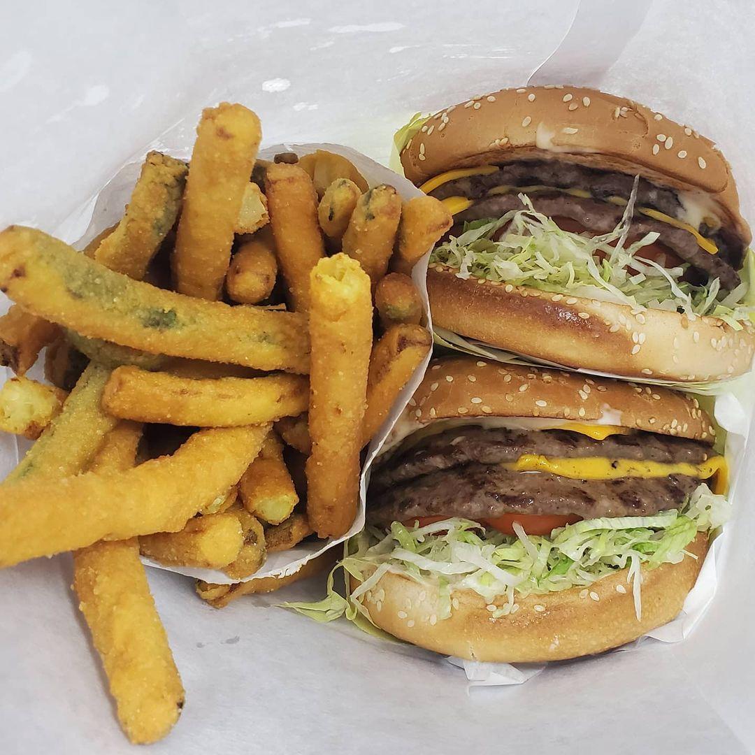 Nick's Burgers menu in Redlands, California, USA