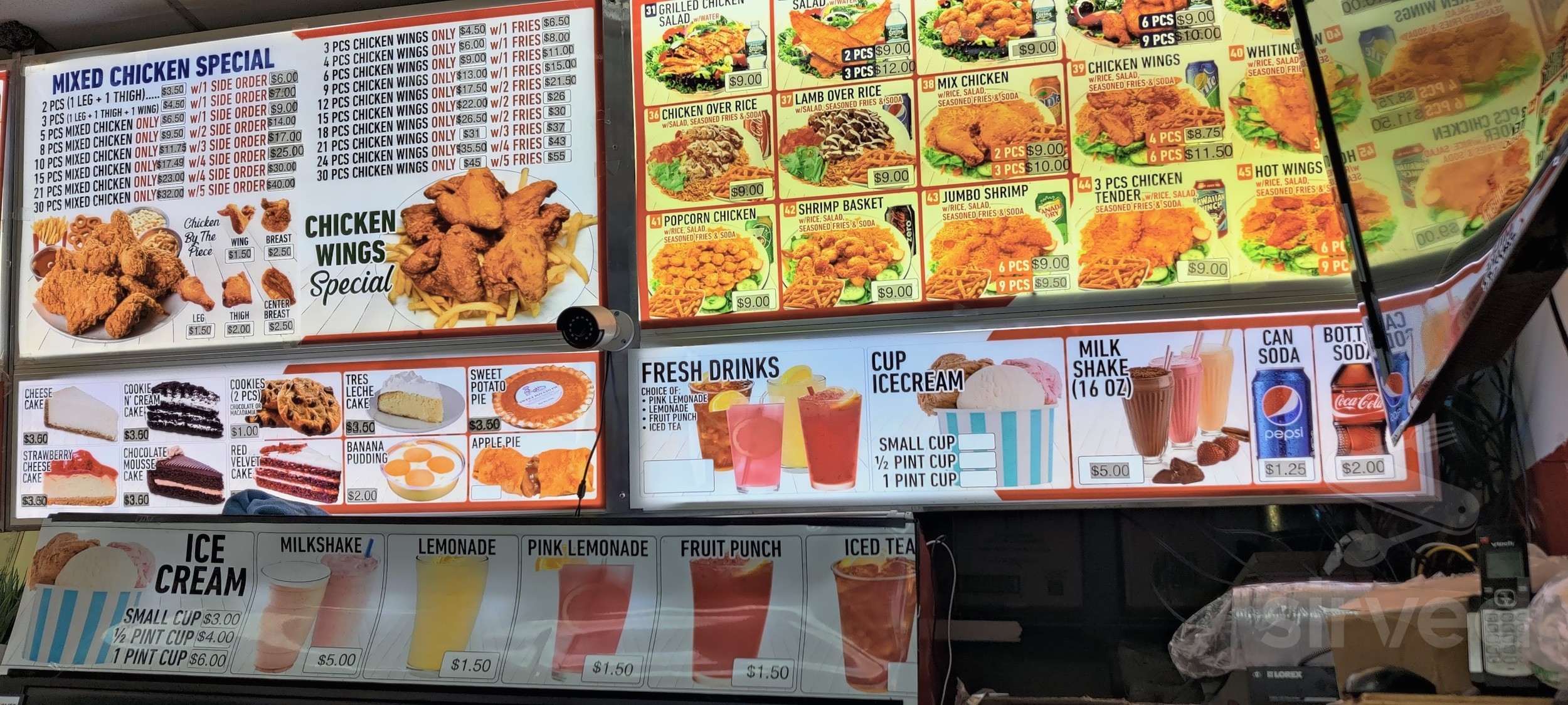 U.S Kennedy Fried Chicken menu in The Bronx, New York, USA