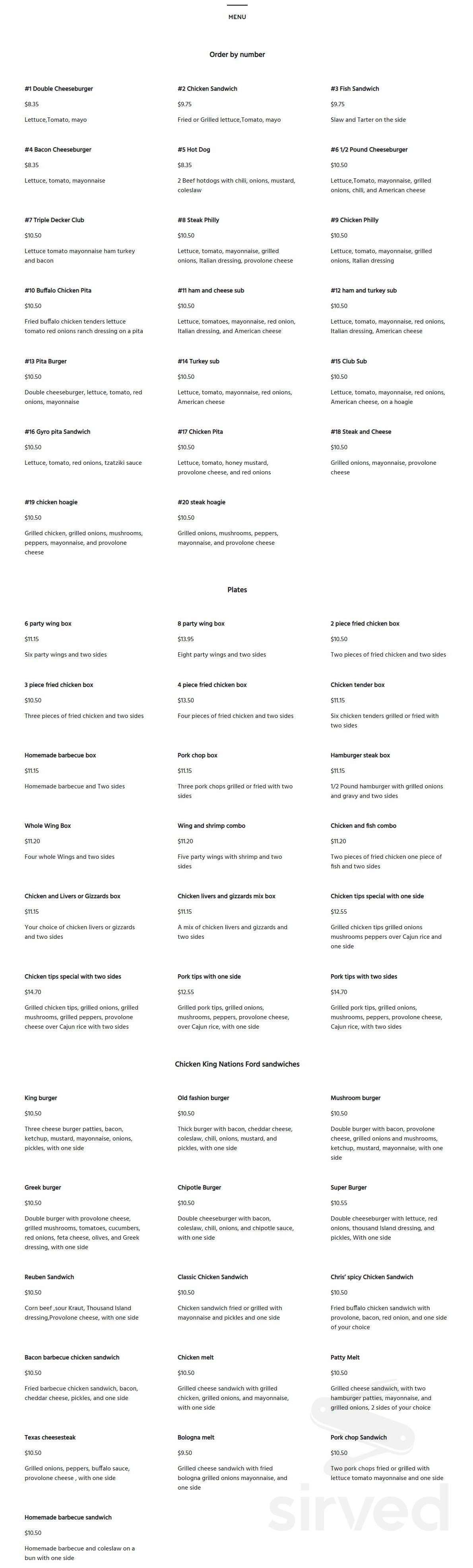 Chicken King on Nations Ford Rd I-77 exit 4 menus in Charlotte, North ...