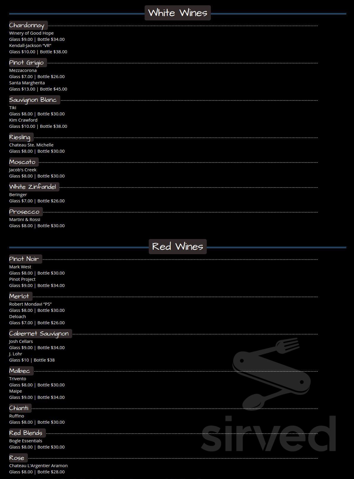 Sakonnet River Grille menus in Tiverton, Rhode Island, United States