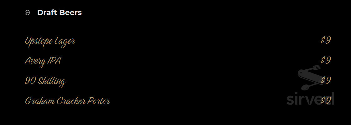 Provision menu in Castle Rock, Colorado, USA