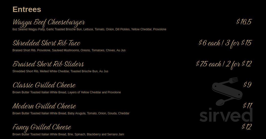 Provision menu in Castle Rock, Colorado, USA