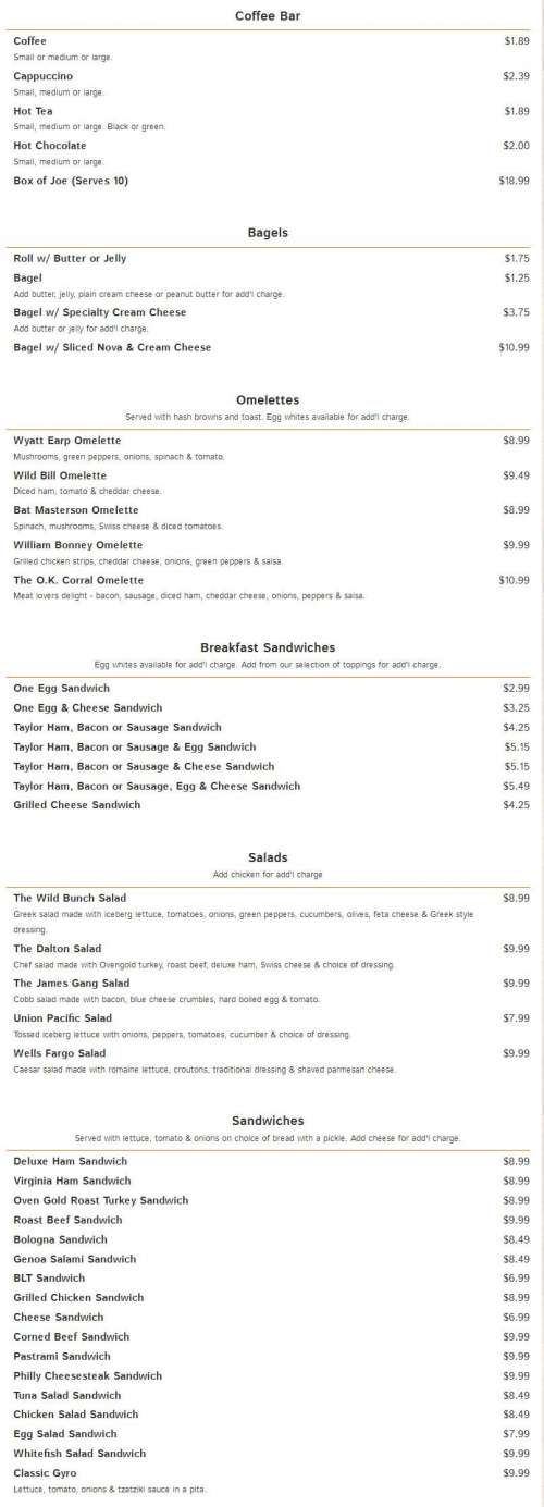 Flanders Bagels menu in Flanders, New Jersey, USA