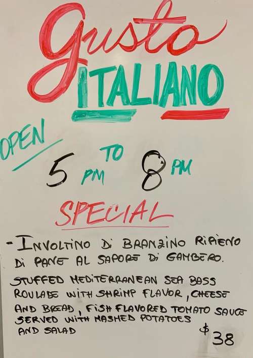 Gusto Italiano menu in Modesto, California, USA