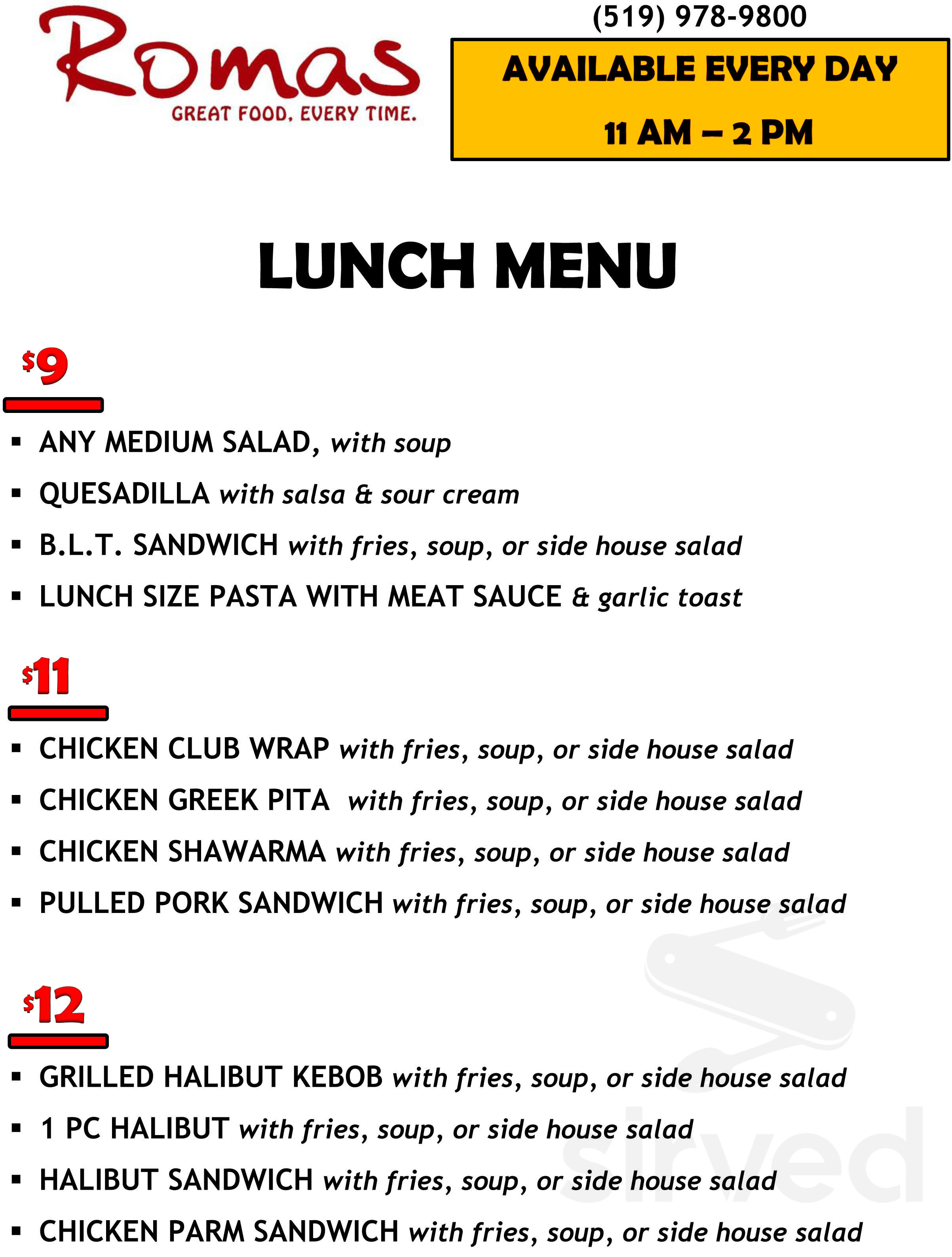 JJ's Pizzeria & Grill menu in LaSalle, Ontario, Canada