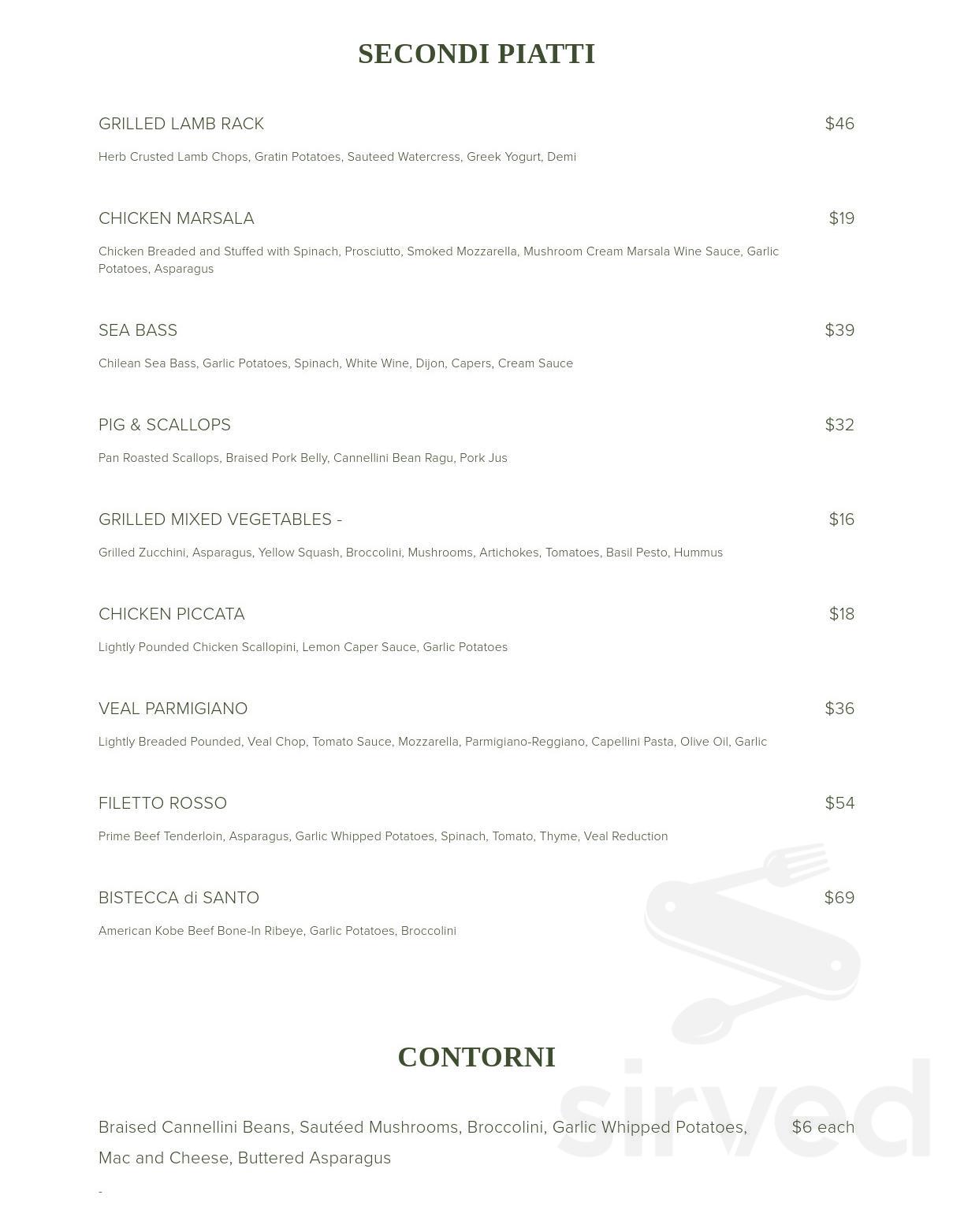 Benvenuti's menu in Norman, Oklahoma, USA