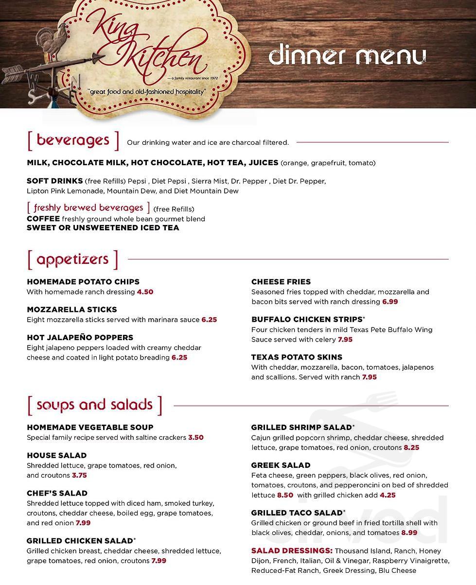 King Kitchen Family Restaurant menus in King, North Carolina, United States