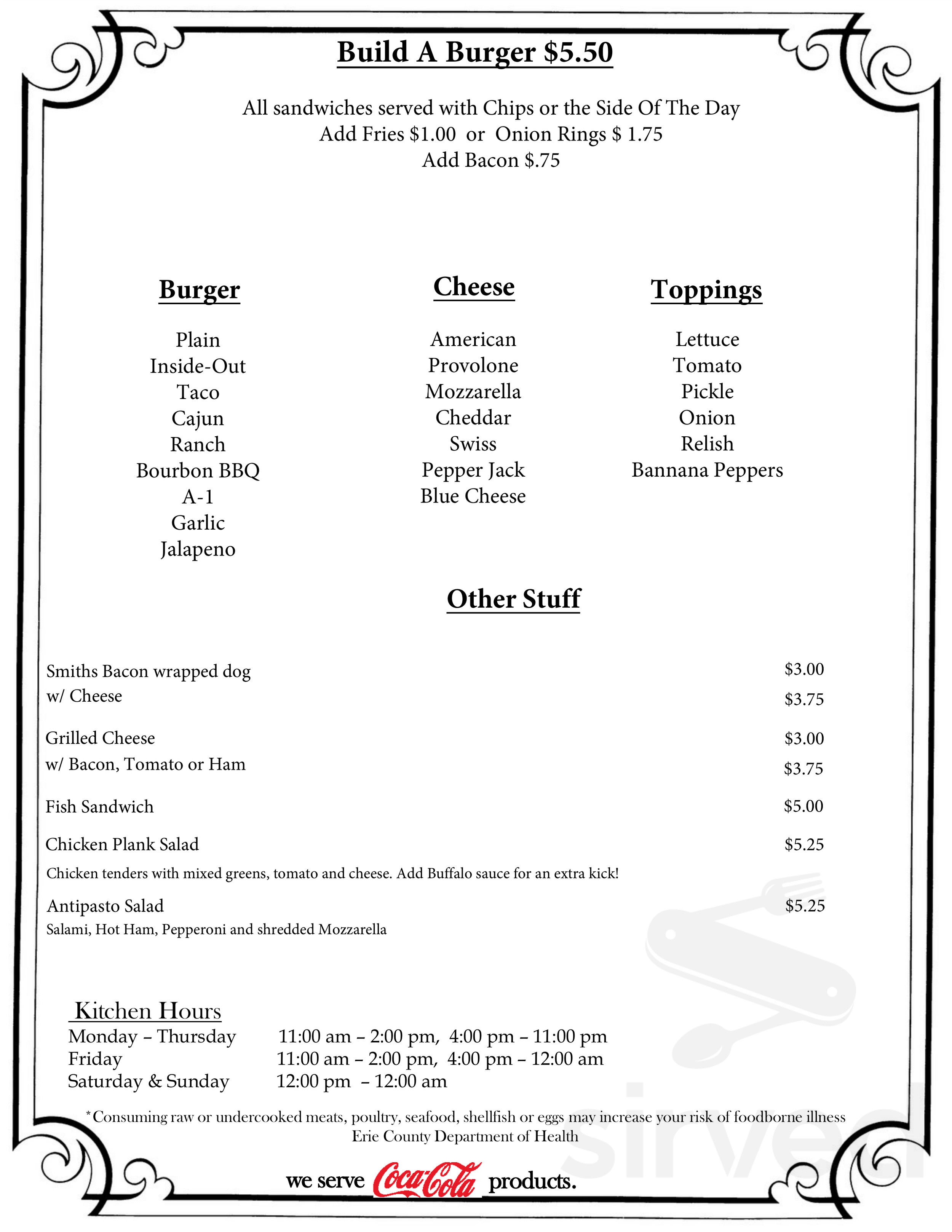 That Place on 26th Street menus in Erie, Pennsylvania, United States