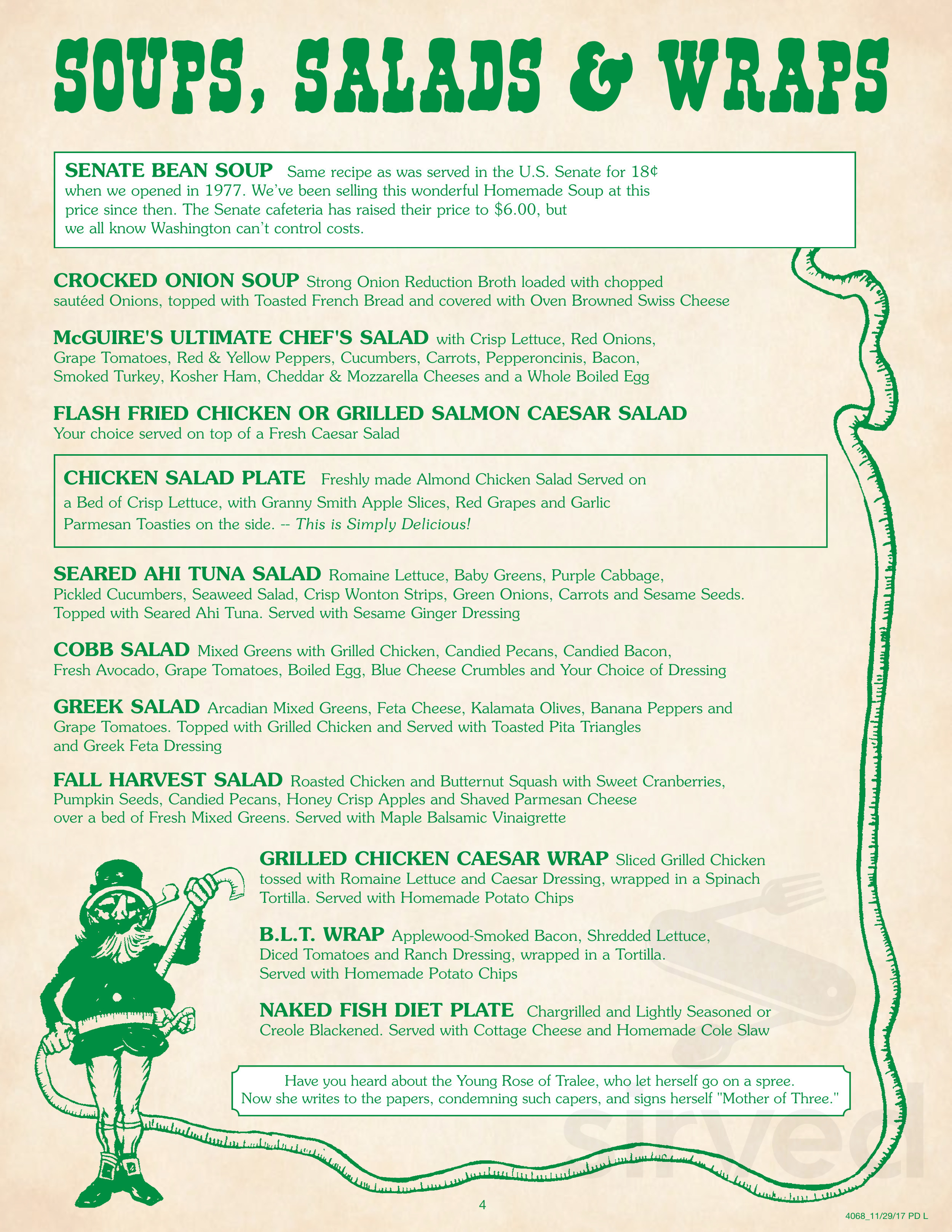 Menu - Pensacola FL's McGuire's Irish Pub | Sirved