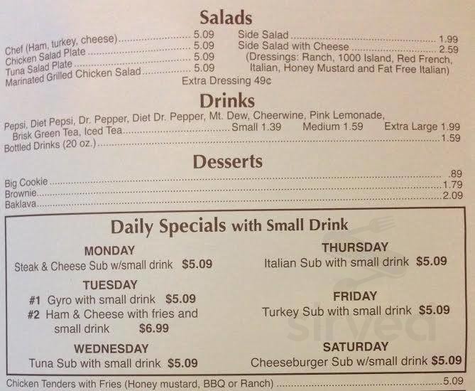 Archdale Subs menus in Archdale, North Carolina, United States