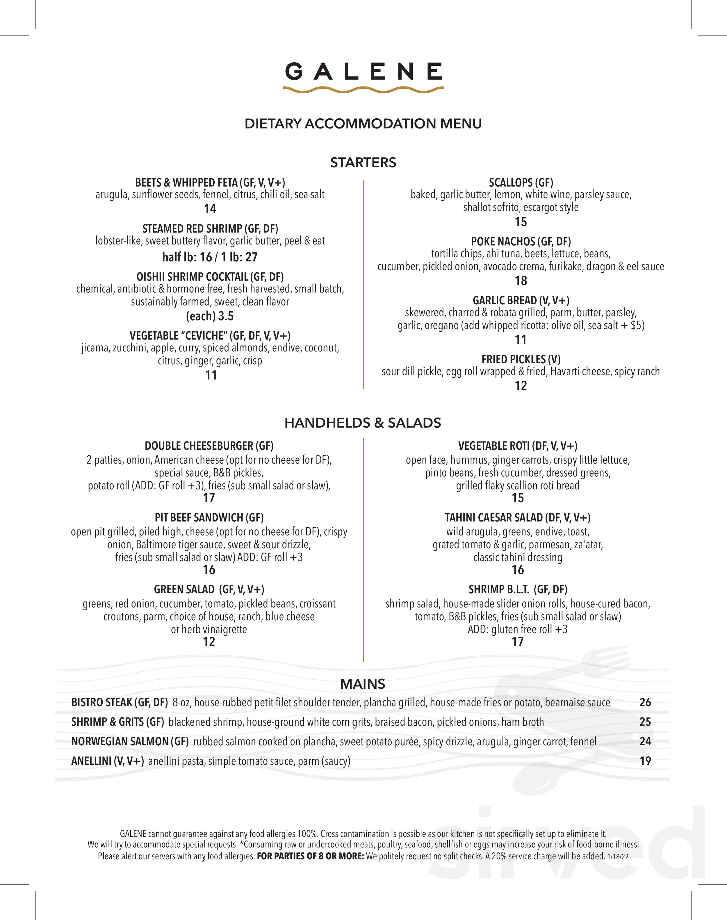 Galene menus in Lakeville, New York, United States