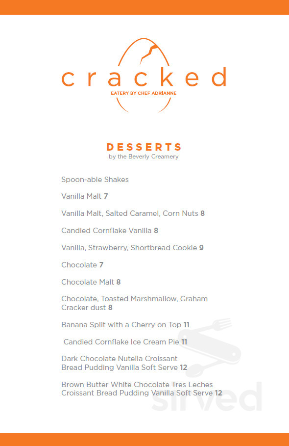 Cracked by Chef Adrianne menu in South Miami, Florida, USA