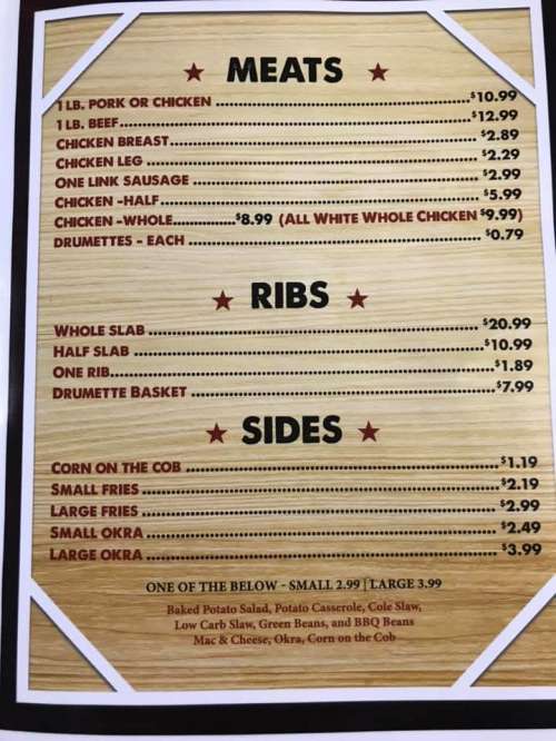 The Smokehouse of Laurel menu in Laurel, Mississippi, USA