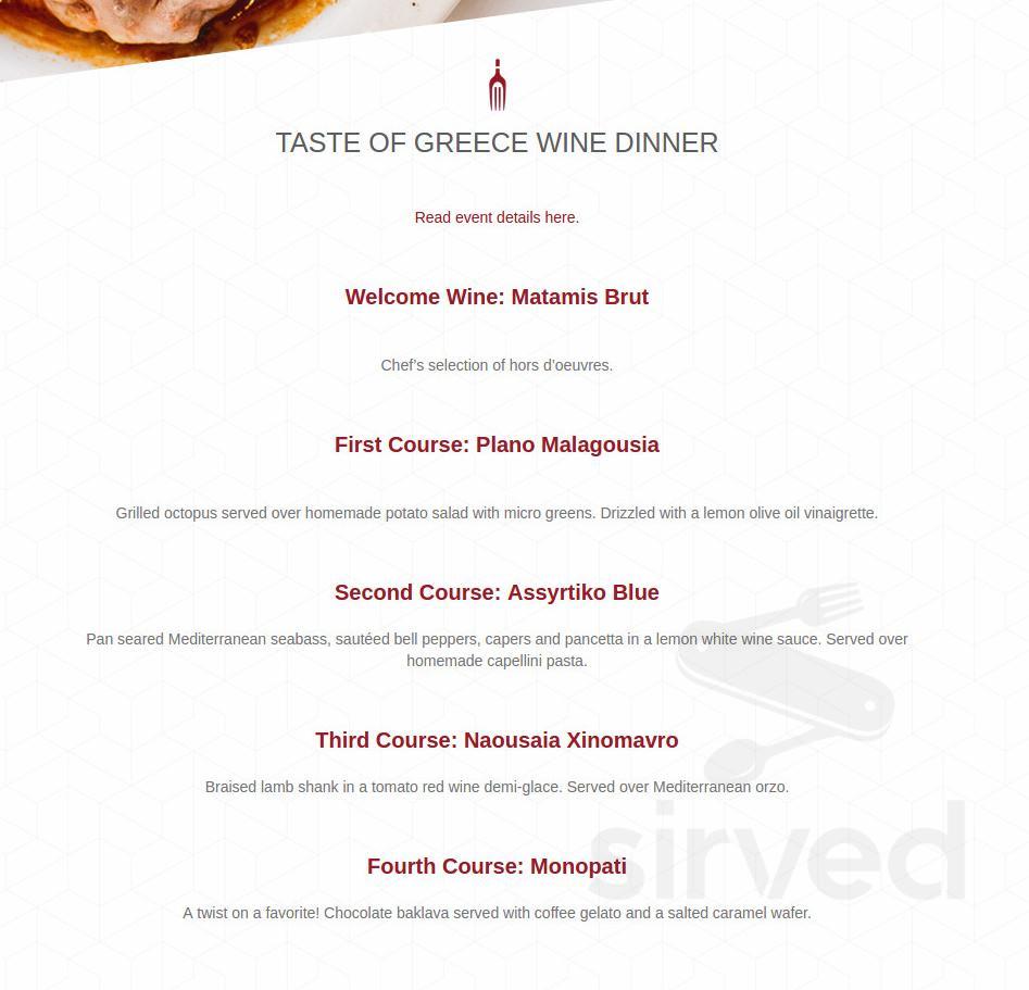 Trattoria Villagio menu in Clifton, Virginia, USA