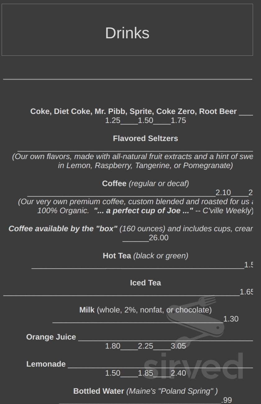 Menu for Bodo's Bagels in Charlottesville, VA | Sirved