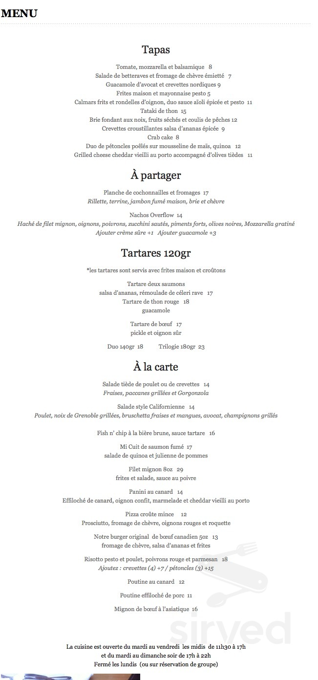 Overflow menu in Sherbrooke, Quebec, Canada