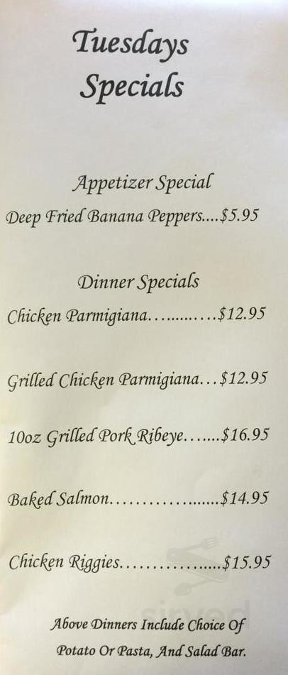 Twin Trees III menu in North Syracuse, New York, USA