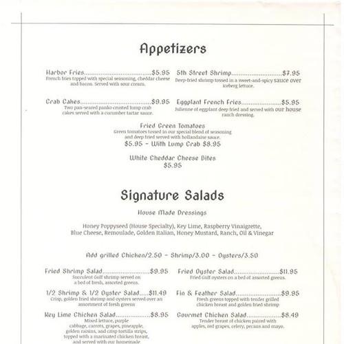 Harbor View Cafe menu in Long Beach, Mississippi, USA