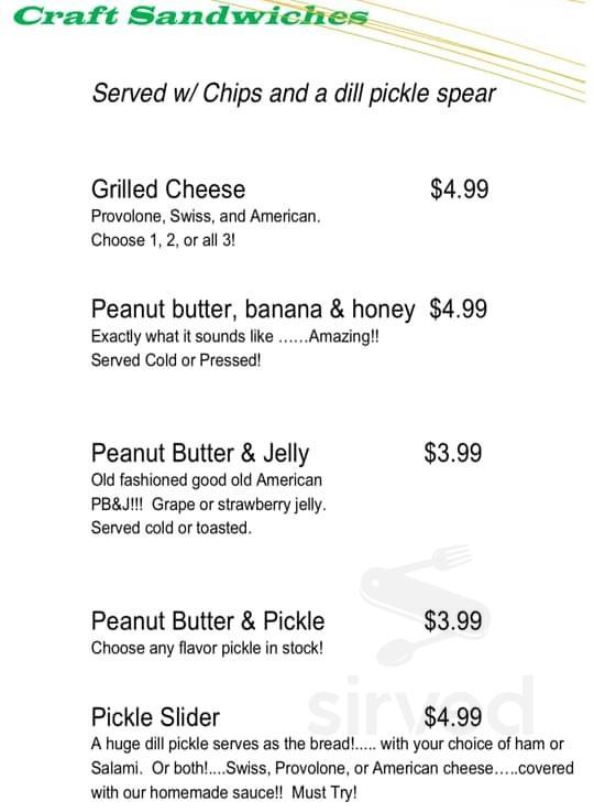pickle bar of flagler beach menus in Flagler Beach, Florida, United States