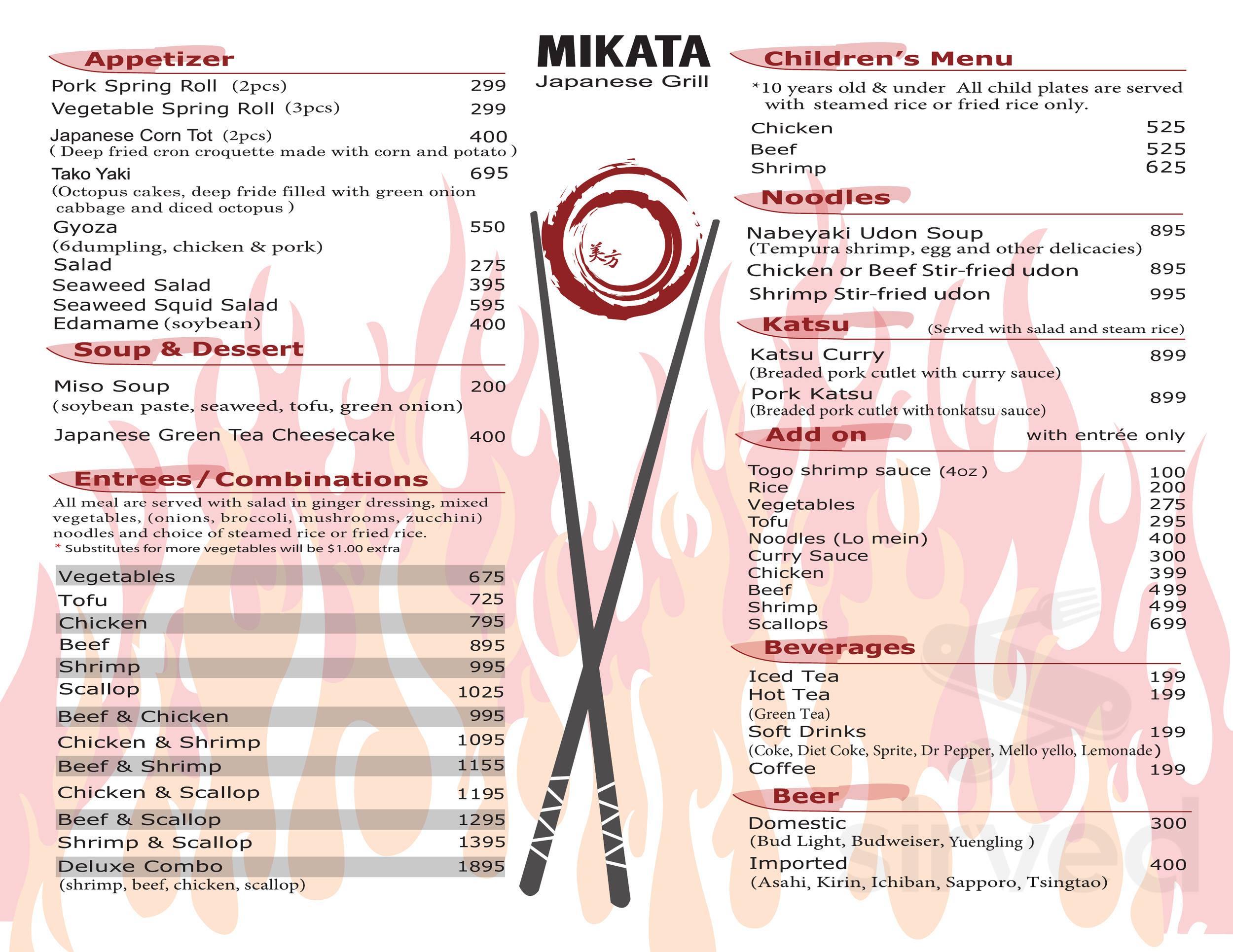 Menu Knoxville TN s Mikata Japanese Grill Sushi Sirved