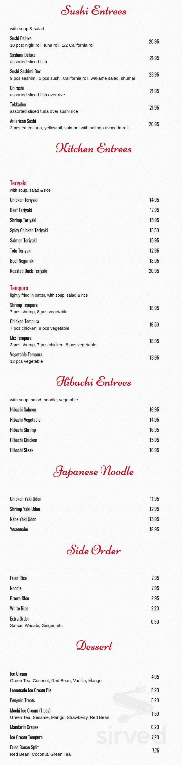 Mike's Sushi & Sake Bar Menu - Palm Harbor, Florida | Sirved
