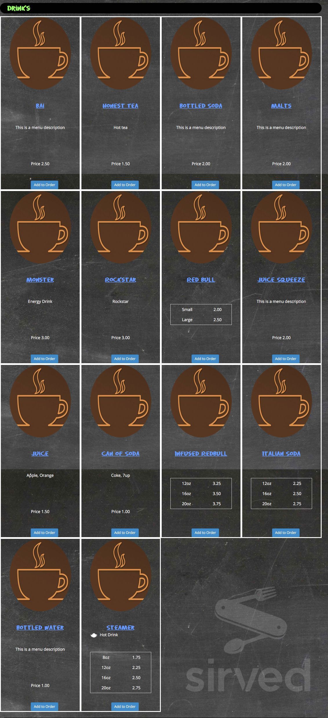 Menu - Astoria OR's Downtown Coffee Shop | Sirved