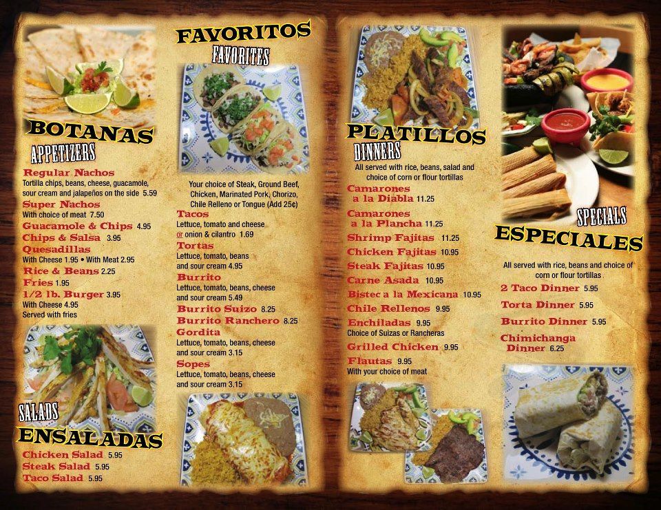 Los Azares Mexican Grill menu in Chicago, Illinois, USA