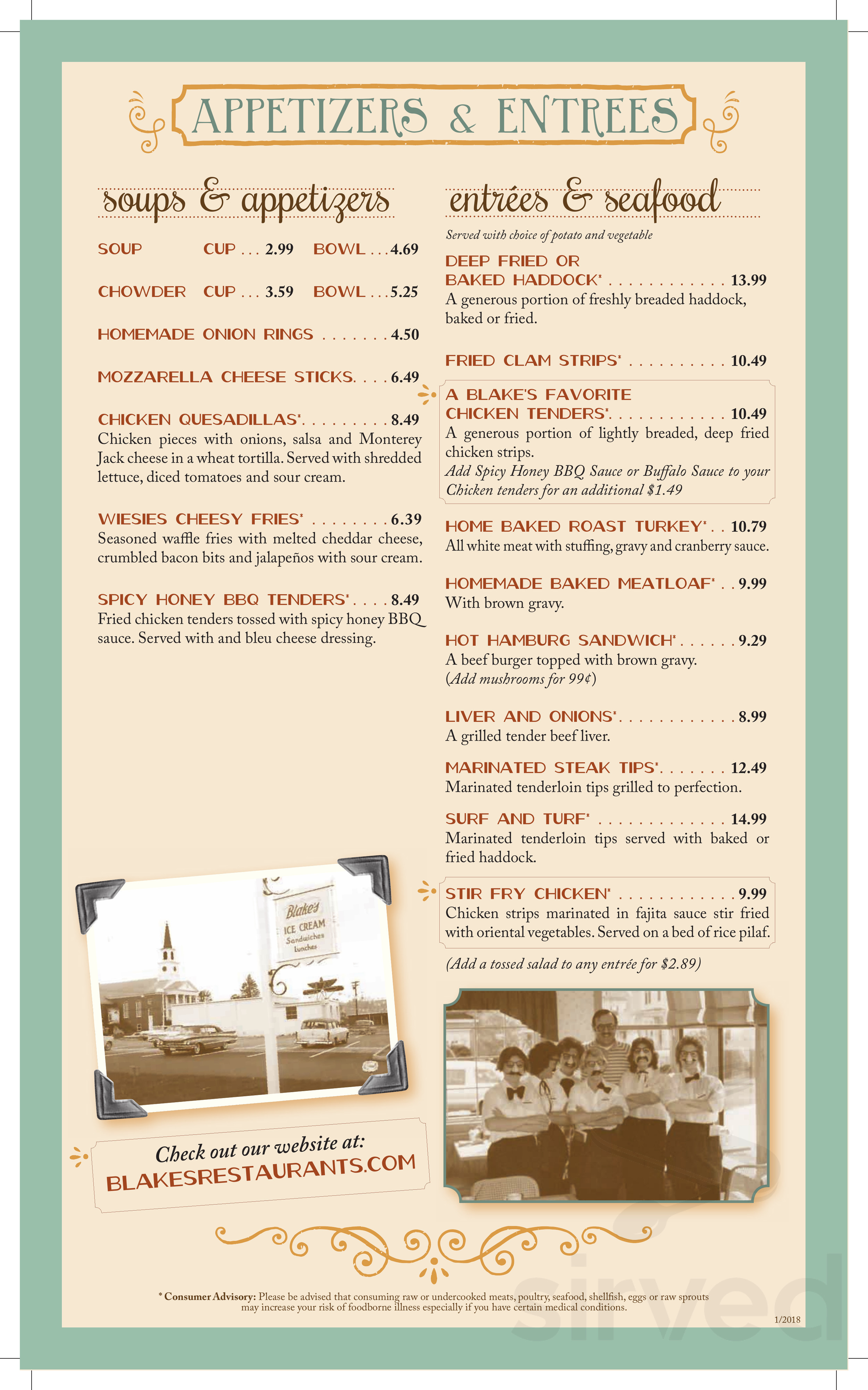 Blake's Manchester Creamery menus in Manchester, New Hampshire, United ...