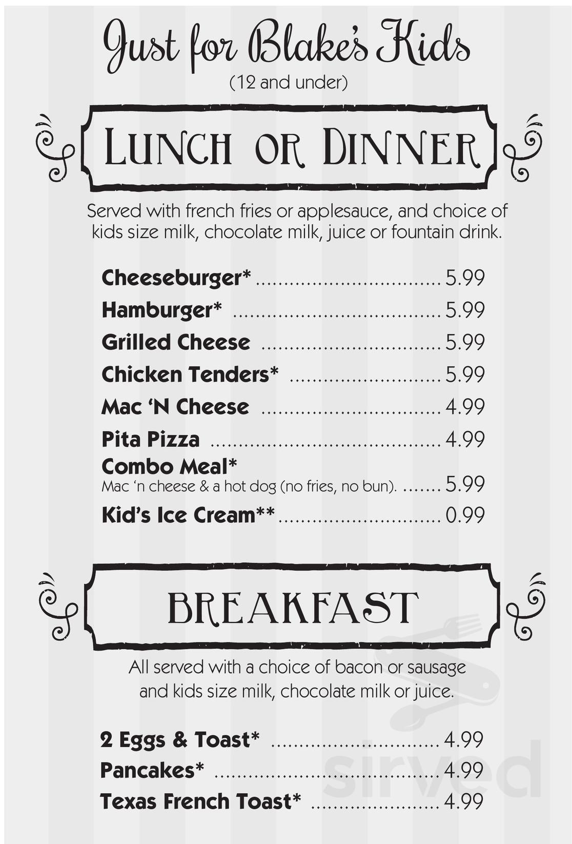 Blake's Manchester Creamery menus in Manchester, New Hampshire, United ...