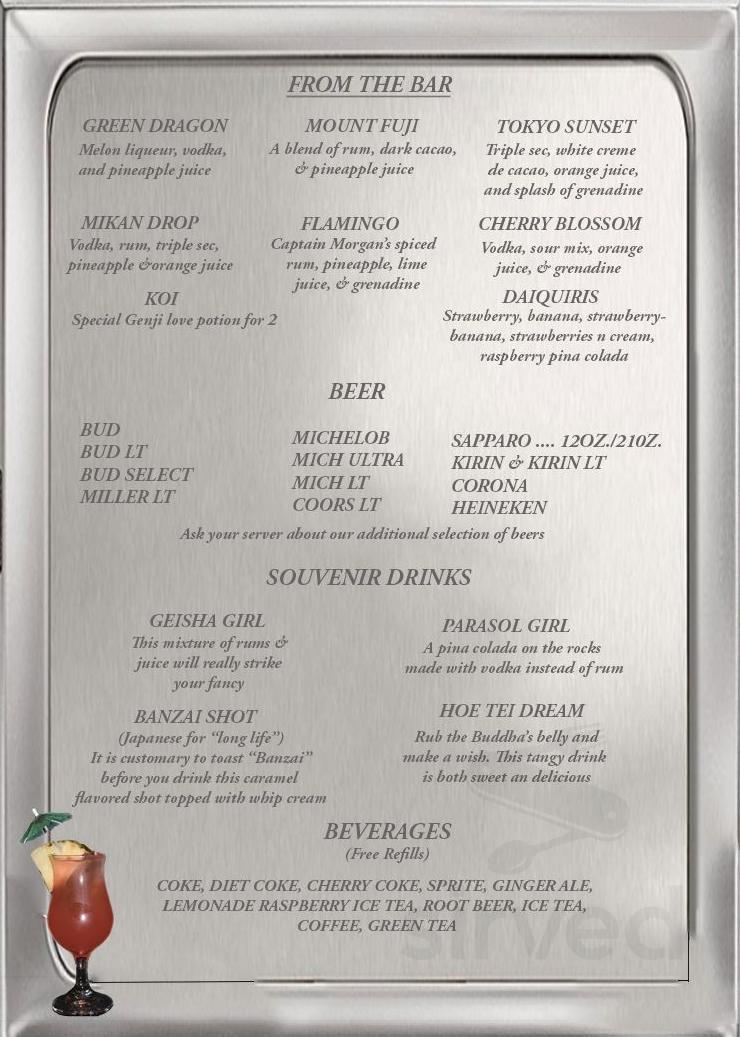 Menu - Westerville OH's GENJIGO | Sirved