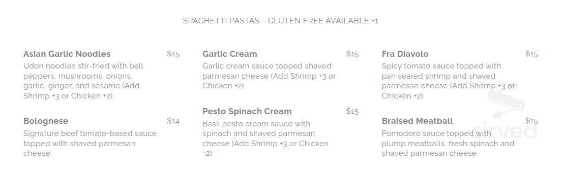 The Great Room Cafe menu in Redondo Beach, California, USA