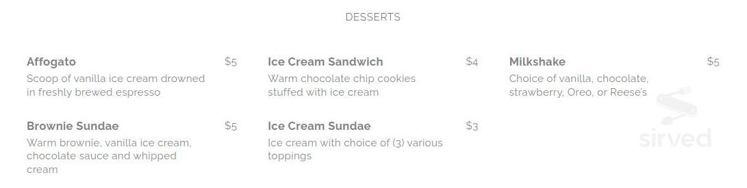 The Great Room Cafe menu in Redondo Beach, California, USA